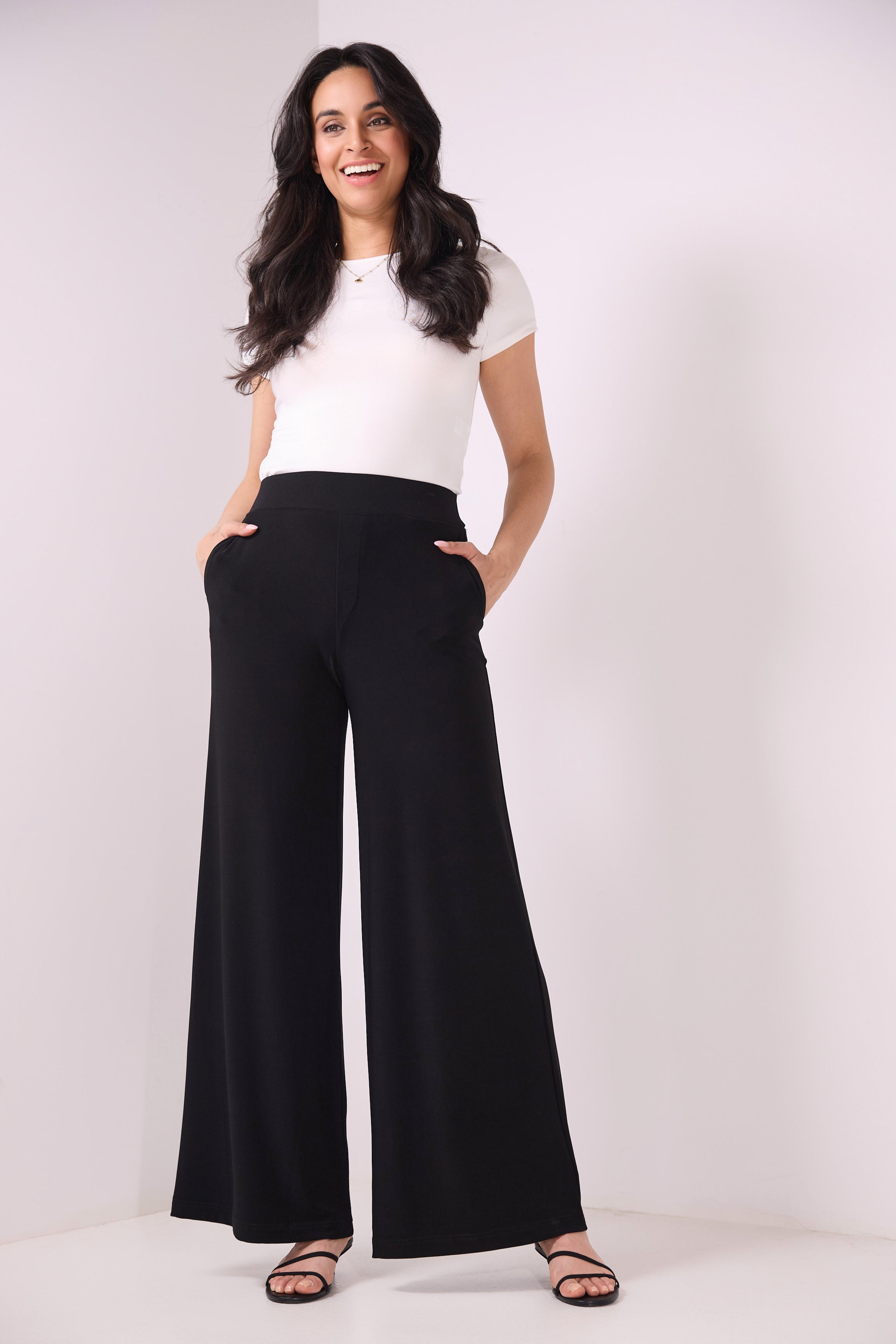 Rekucci Women's Travel Collection Palazzo Wide Leg Pant