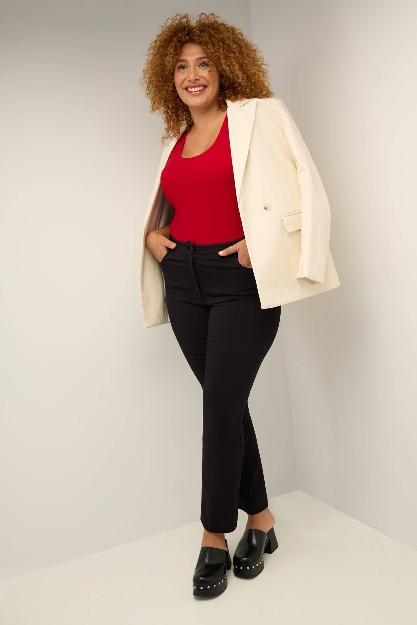 Curvy Tummy Control Pants With 5 Pockets Rekucci