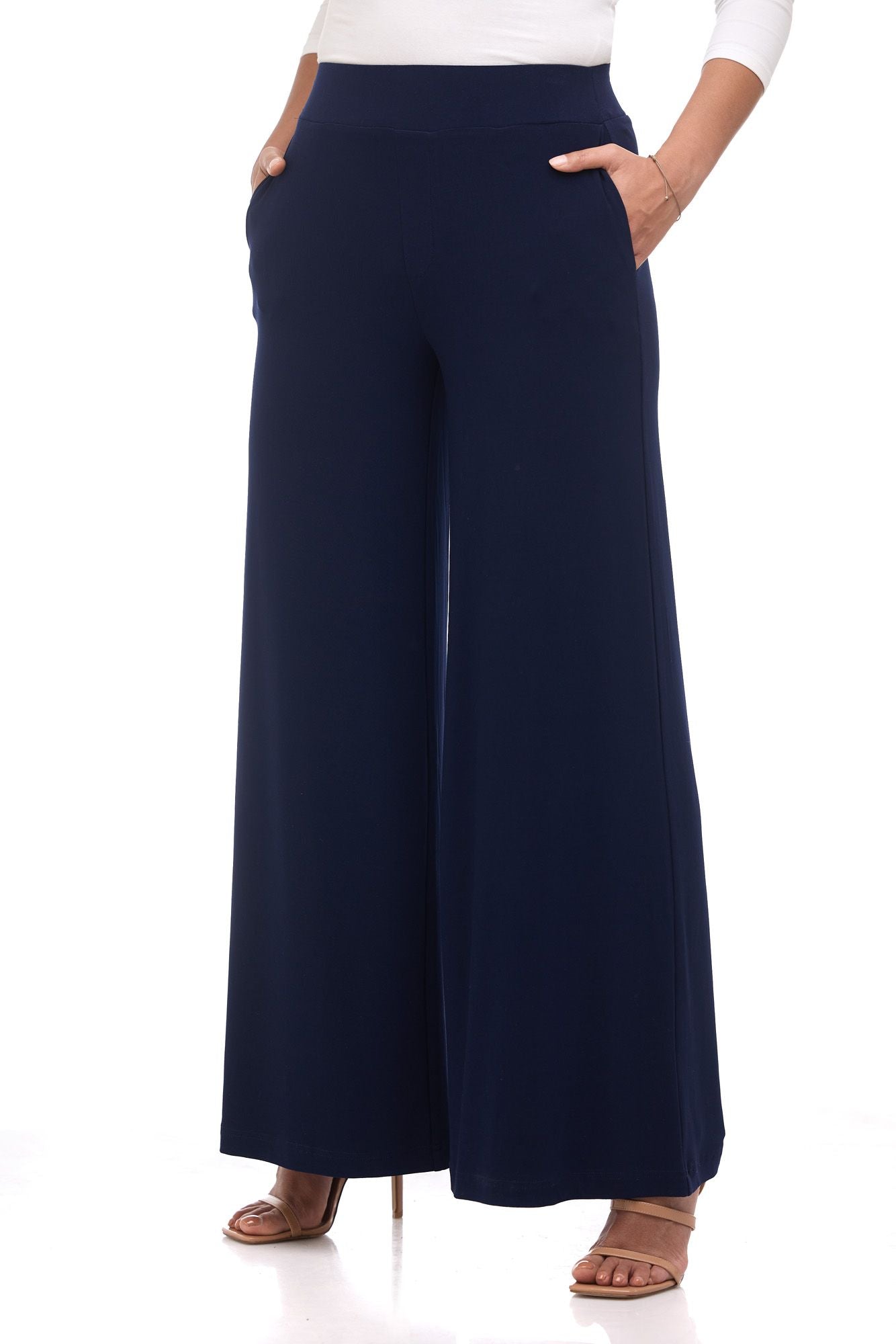 Rekucci Women's Travel Collection Palazzo Wide Leg Pant