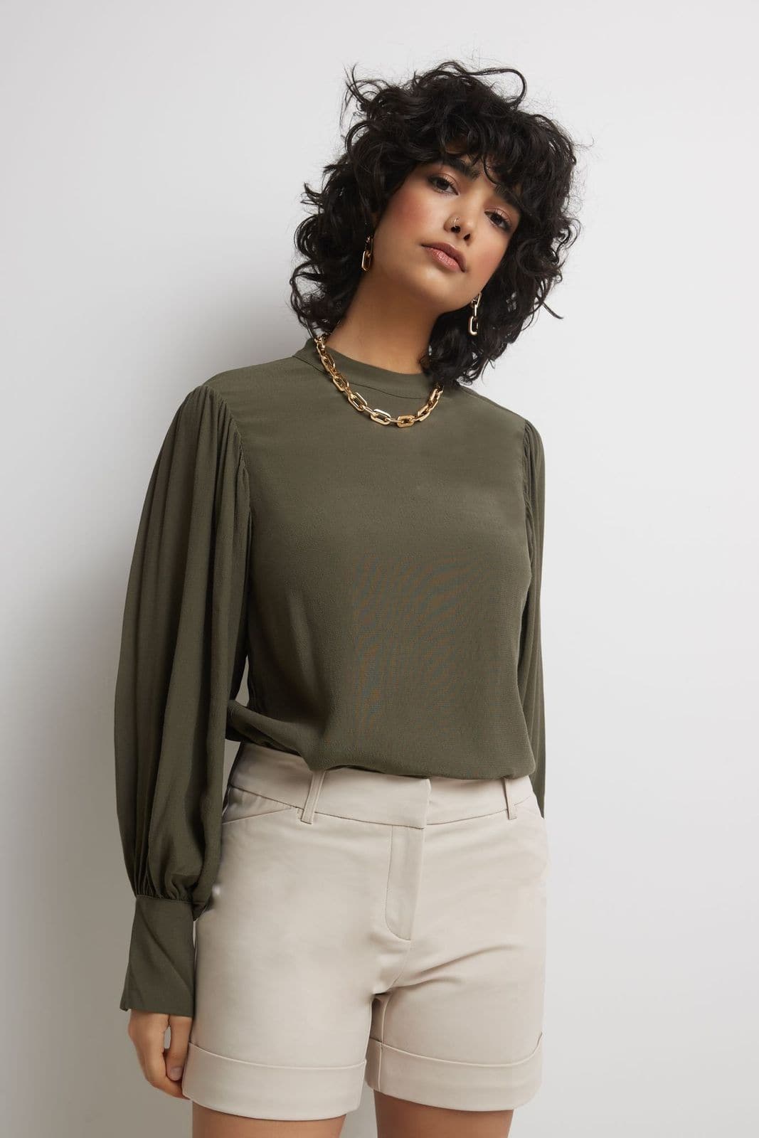 Rekucci Women's Stretch Cotton Blend Cuffed Perfect Chino Short