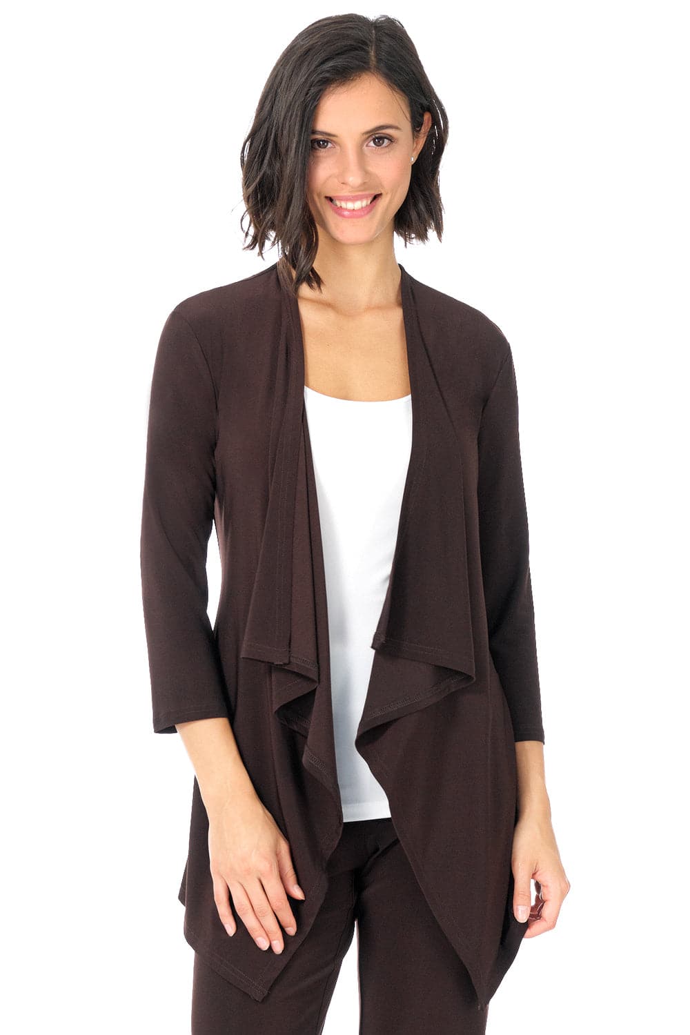 Travel Collection Open-front Cardigan with 3/4 Sleeve – Rekucci